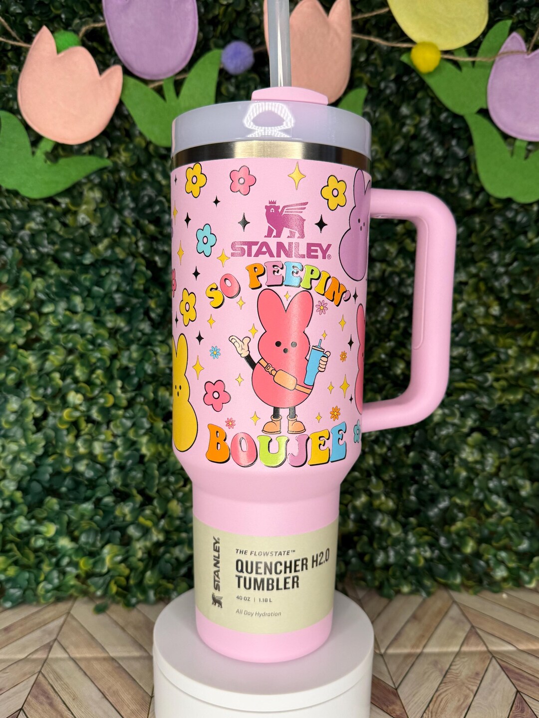 So Peepin’ Boujee Stanley Tumbler – 30oz or 40oz | UV DTF Peep Bunny ...