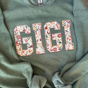 Gigi Sweatshirt, Custom Embroidered Sweatshirt Gift, Embroidered Gigi ...