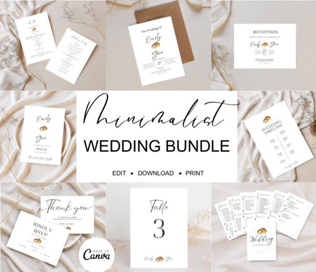 Wedding Bundle, Wedding Invitations, Wedding Reception Card, RSVP Card ...