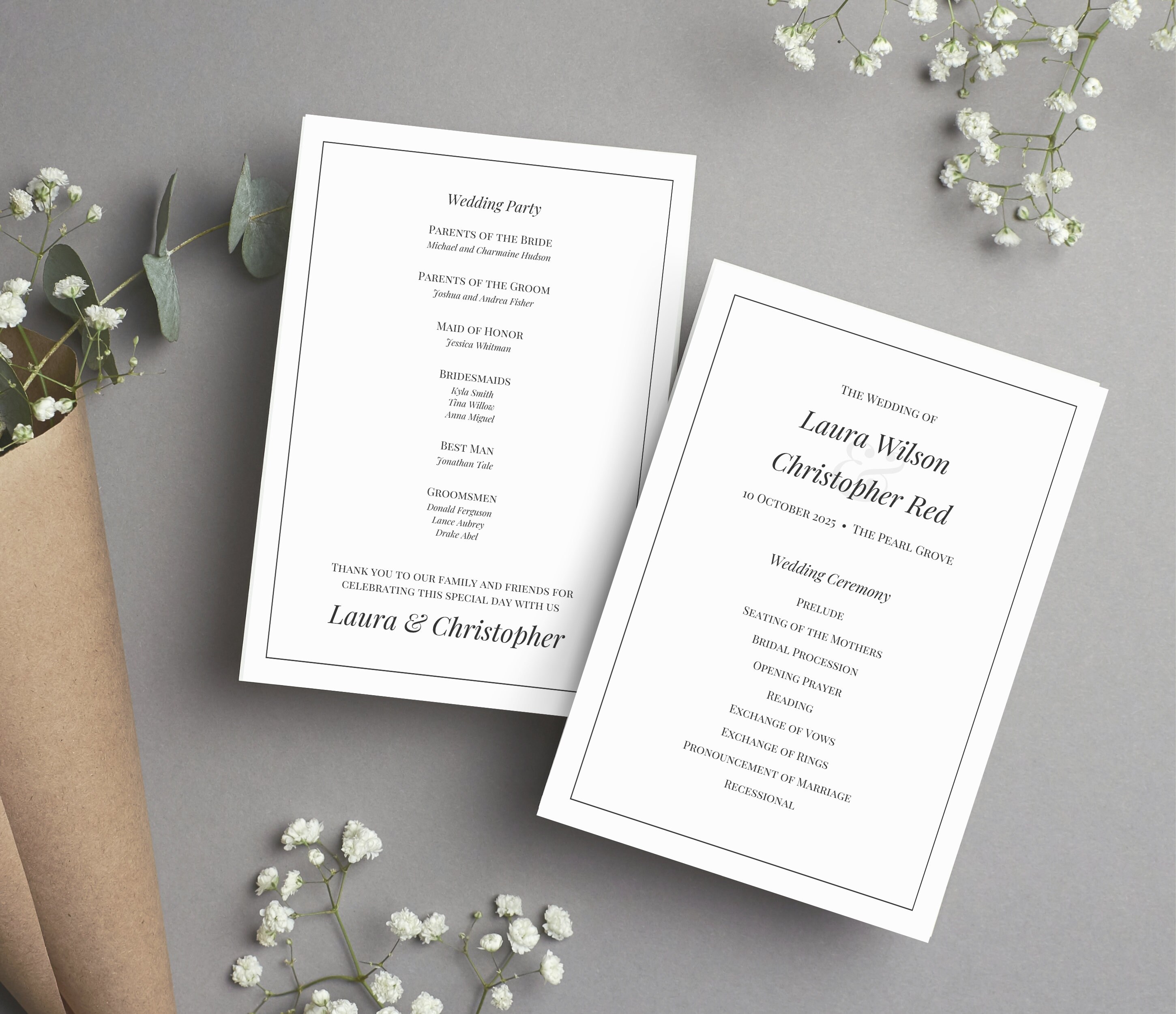 Wedding Day Program Wedding Itinerary Editable Program Printable ...