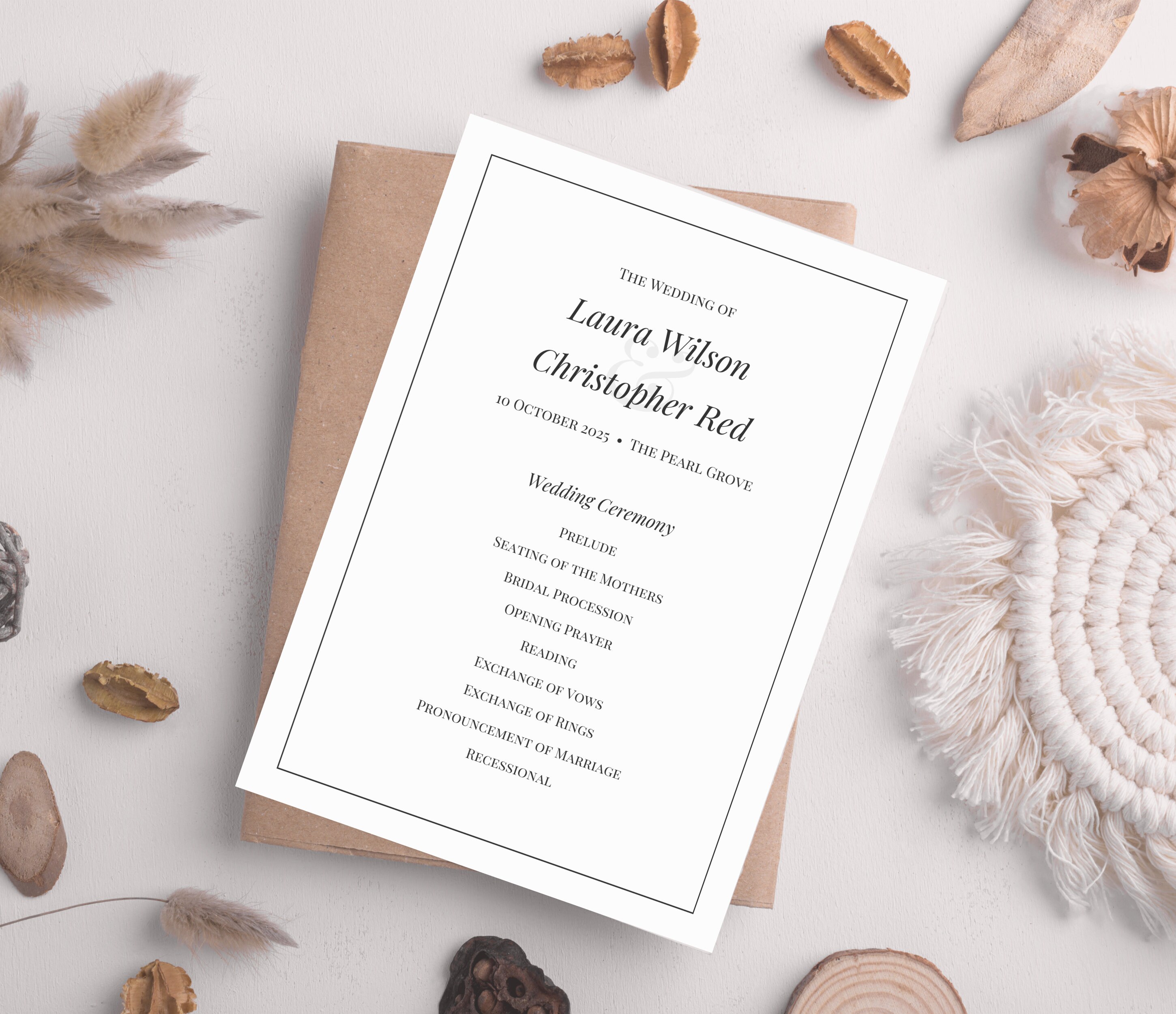 Wedding Day Program Wedding Itinerary Editable Program Printable ...