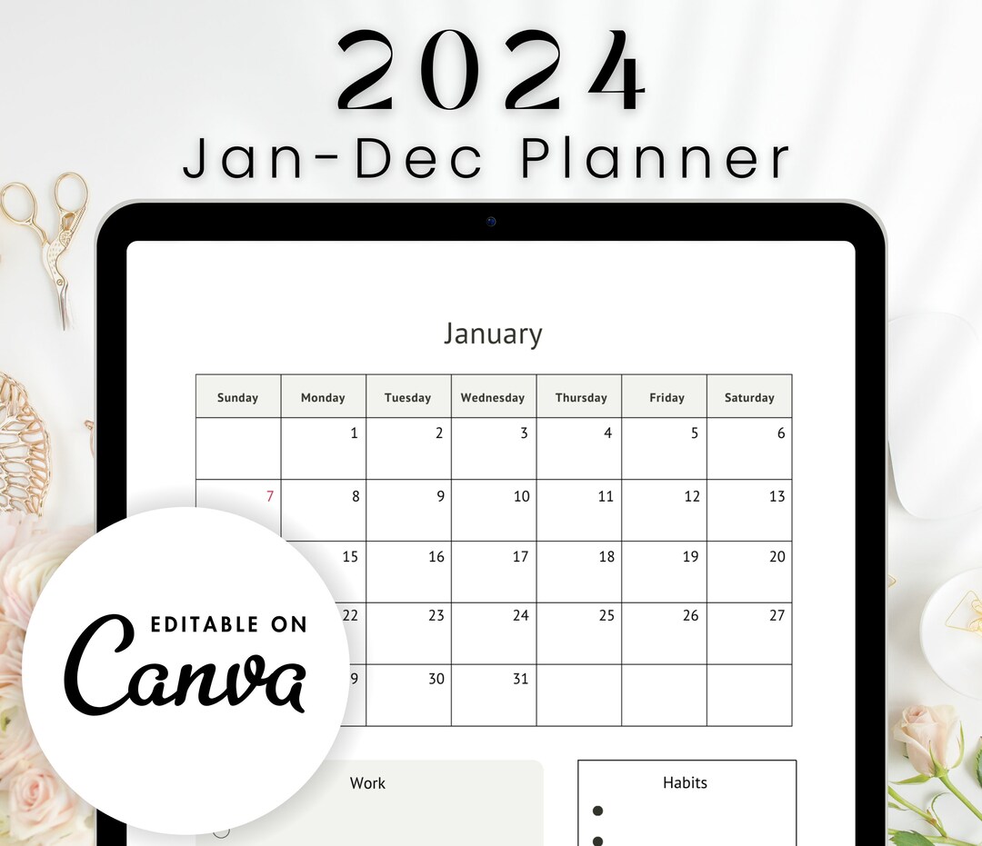 2024 Digital Planner Notability Planner 2024 Calendar 2024 Planner ...