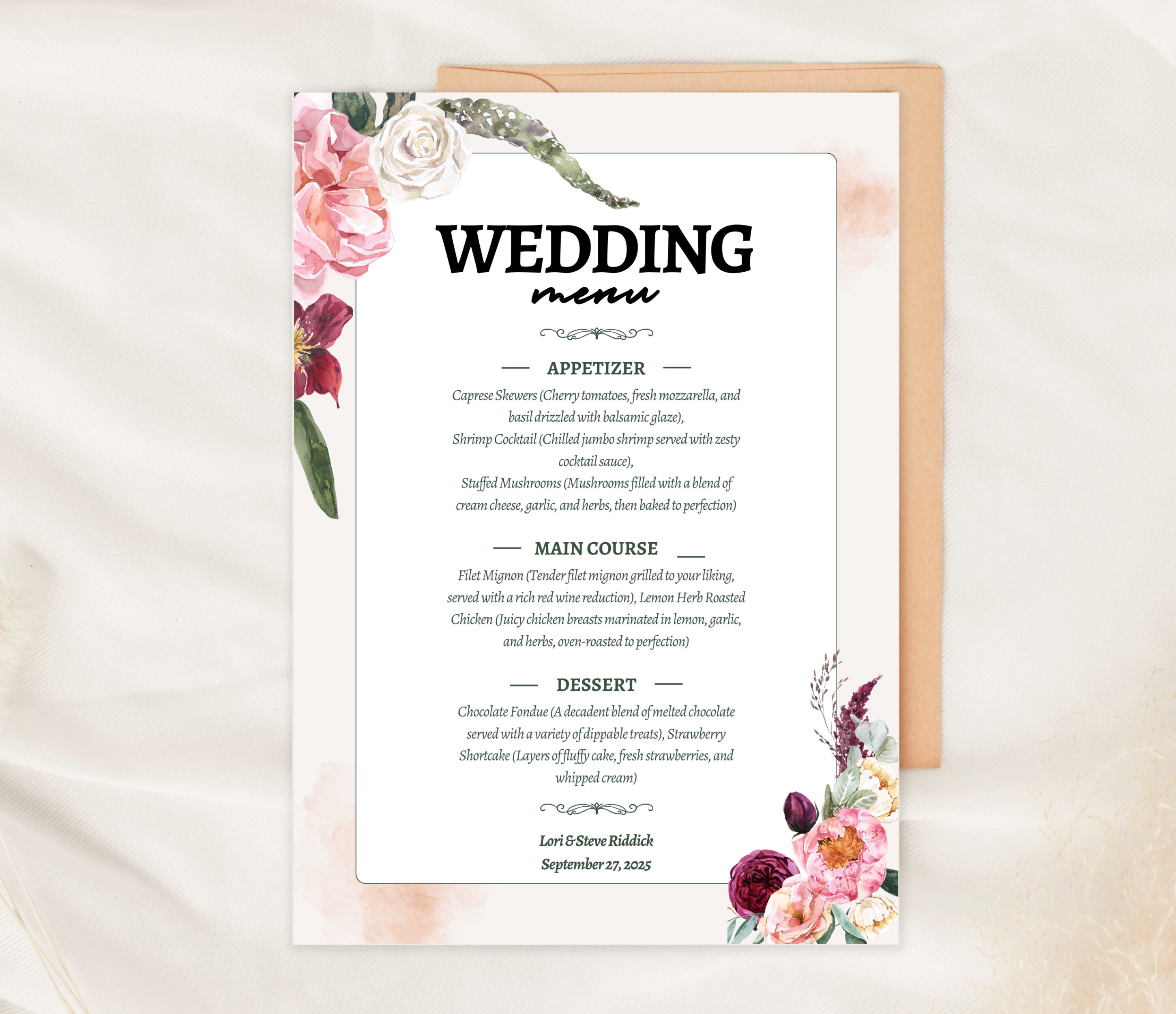 Editable Menu Menu Card Menu Card Template Dinner Menu Modern Menu Card ...