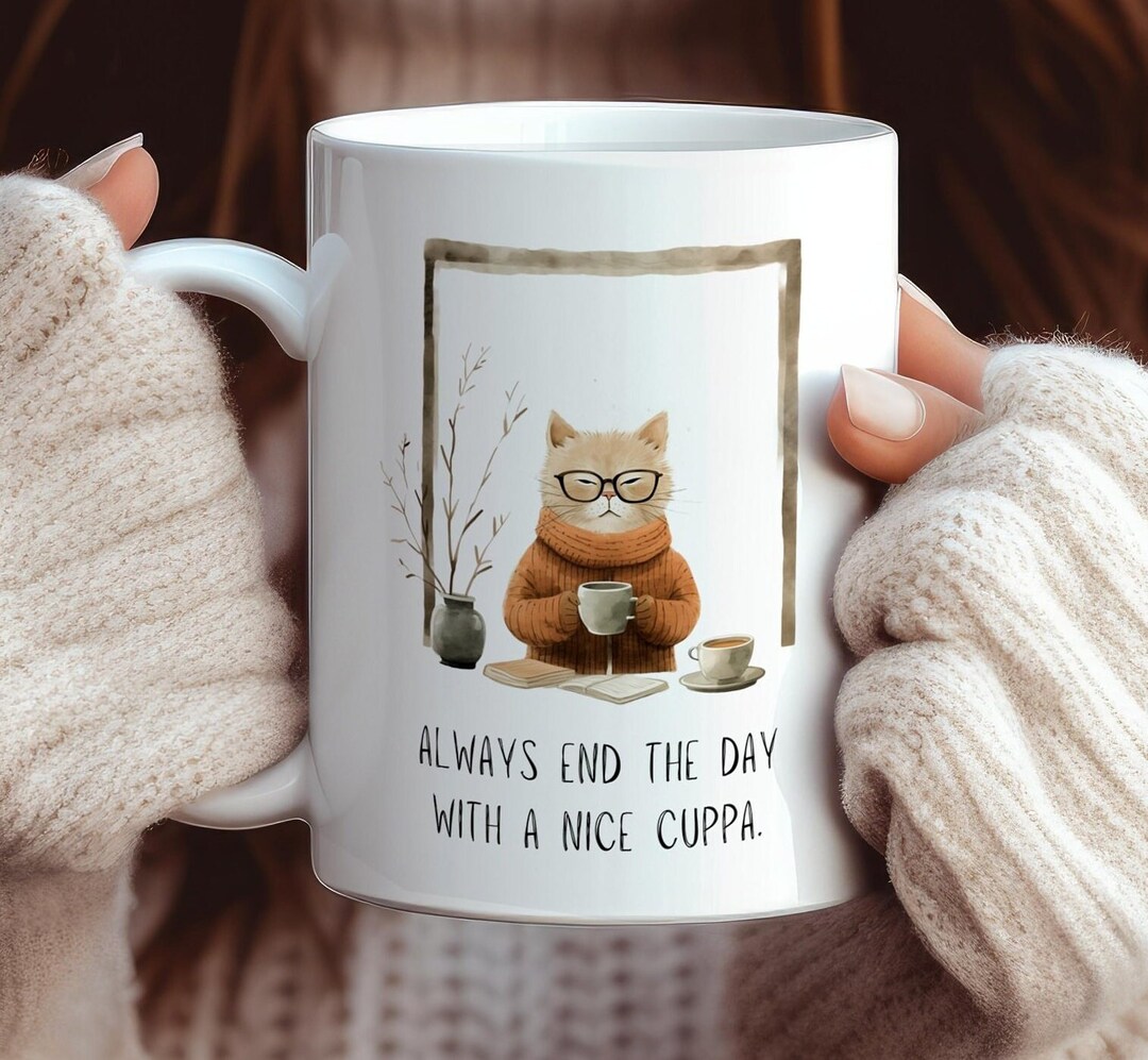 Nice Cuppa Tea Mug Hygge Book Lovers Comforting Cozy Gifts for Her ...