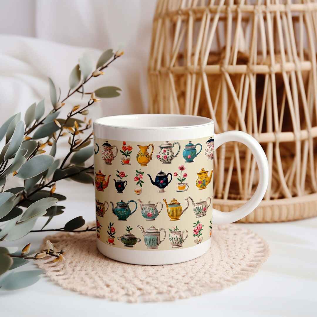 English Teatime Afternoon Tea Mug the Most Teapots Galore 11 Oz. - Etsy
