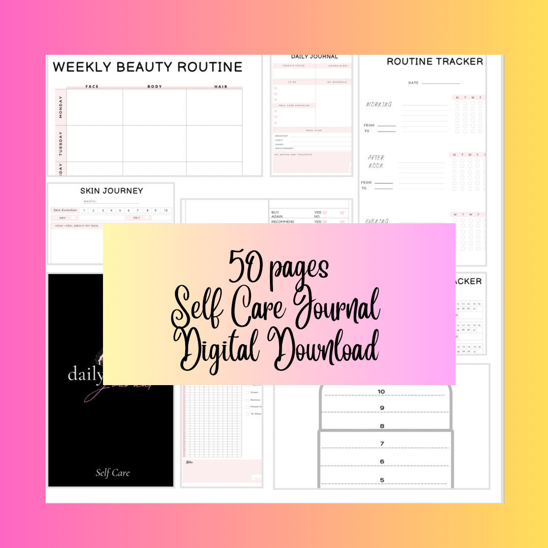 50 Pages Self Care Journal ~ Digital Download - Etsy