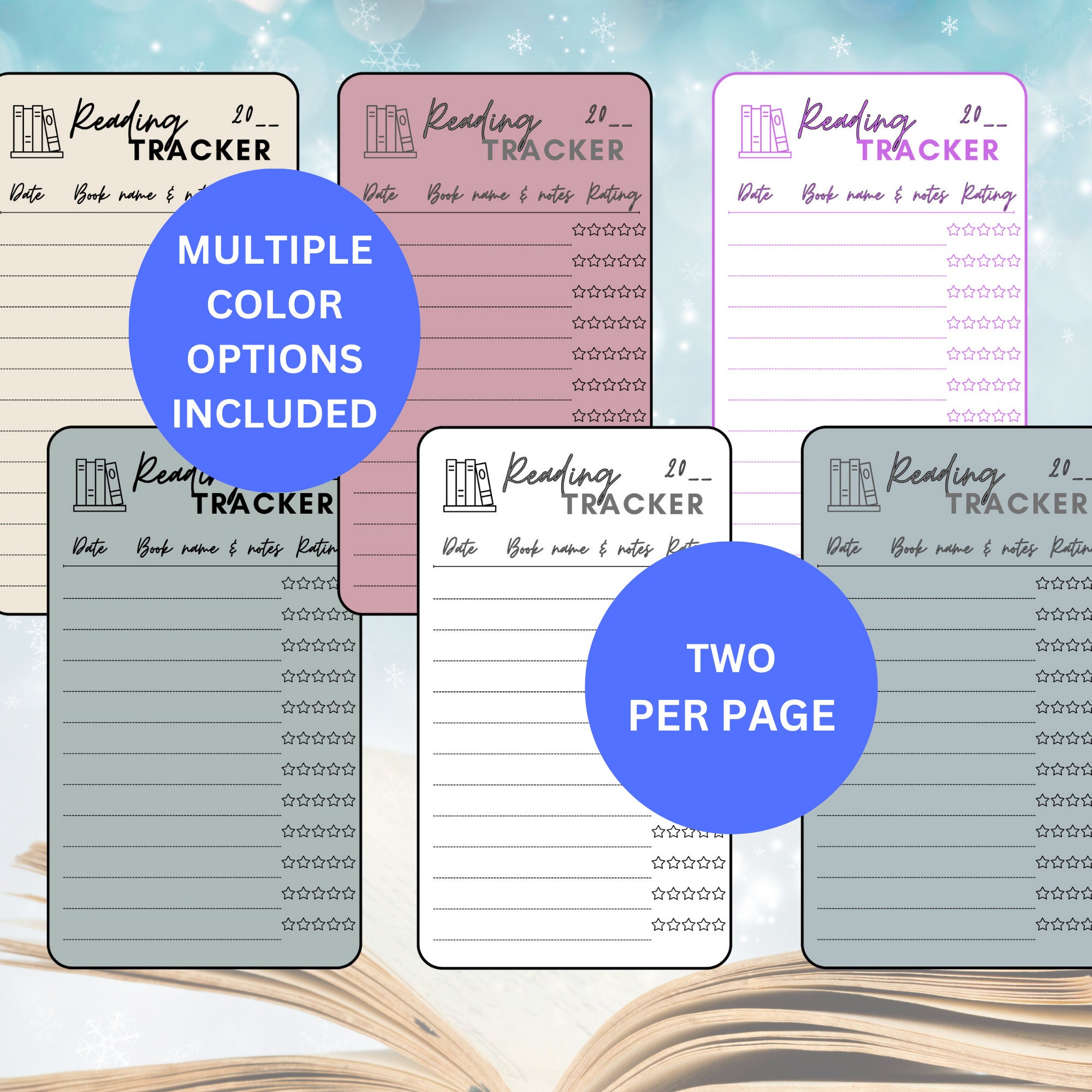 Reading List Bookmark Printable Tracker. Reading Challenge Log Bookmark ...