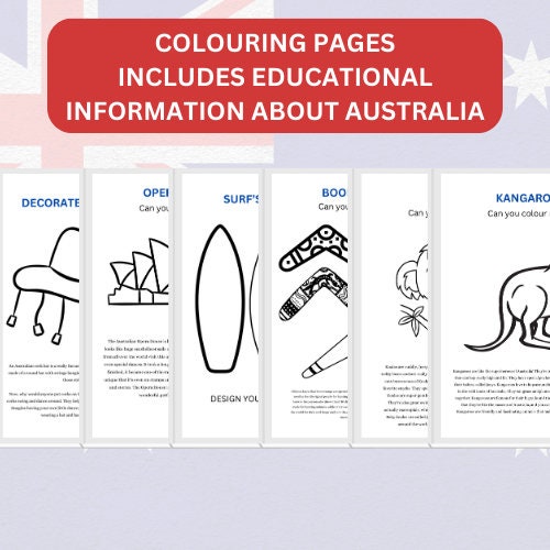 Activity Pages Booklet Kids Classroom Worksheets. Australian Theme ...