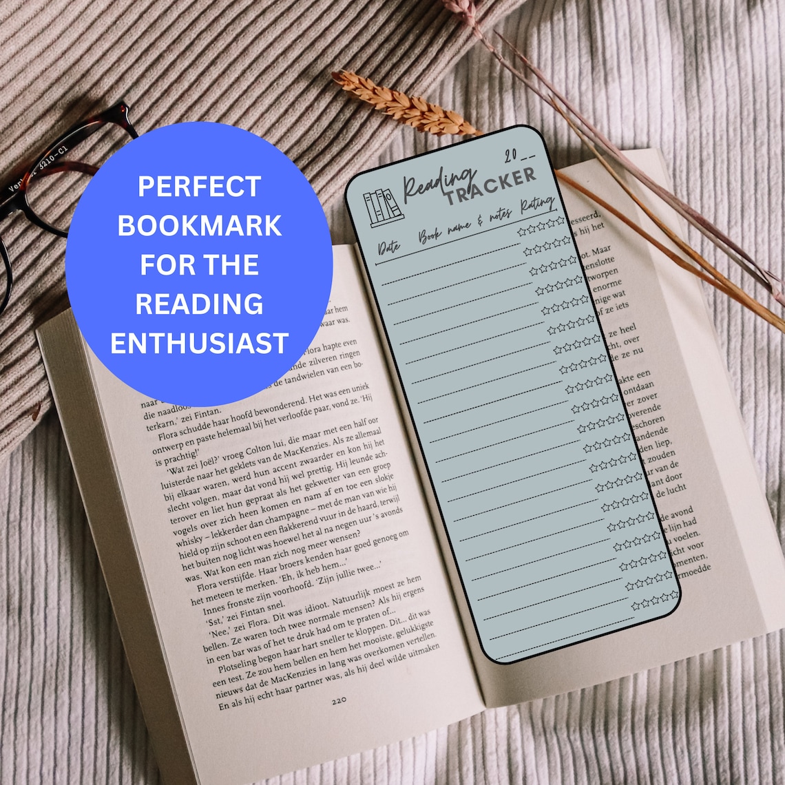 Reading List Bookmark Printable Tracker. Reading Challenge Log Bookmark ...