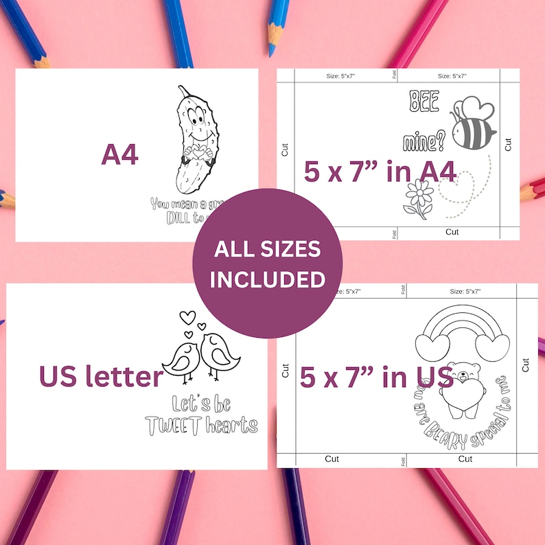 Printable Classroom Valentine's Day Cards Set of 12 | DIY Coloring ...
