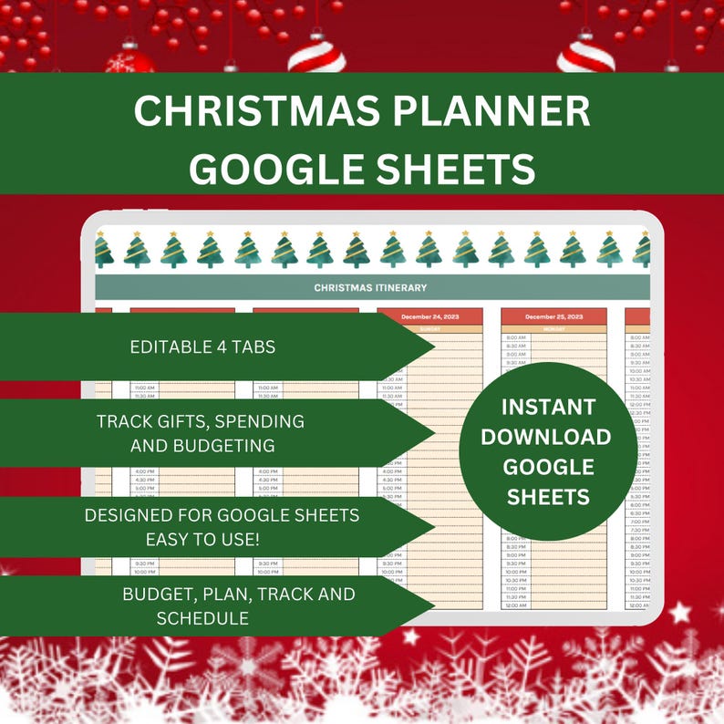 Christmas Planner. Gift Tracker. Google Sheets. Holiday Gift Tracker ...