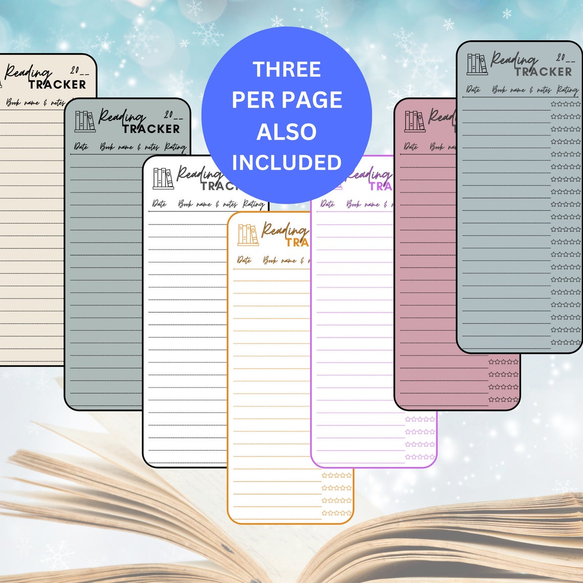 Reading List Bookmark Printable Tracker. Reading Challenge Log Bookmark ...