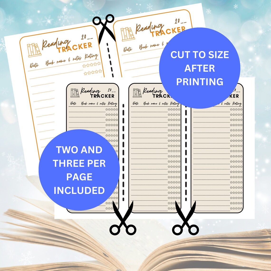 Reading List Bookmark Printable Tracker. Reading Challenge Log Bookmark ...