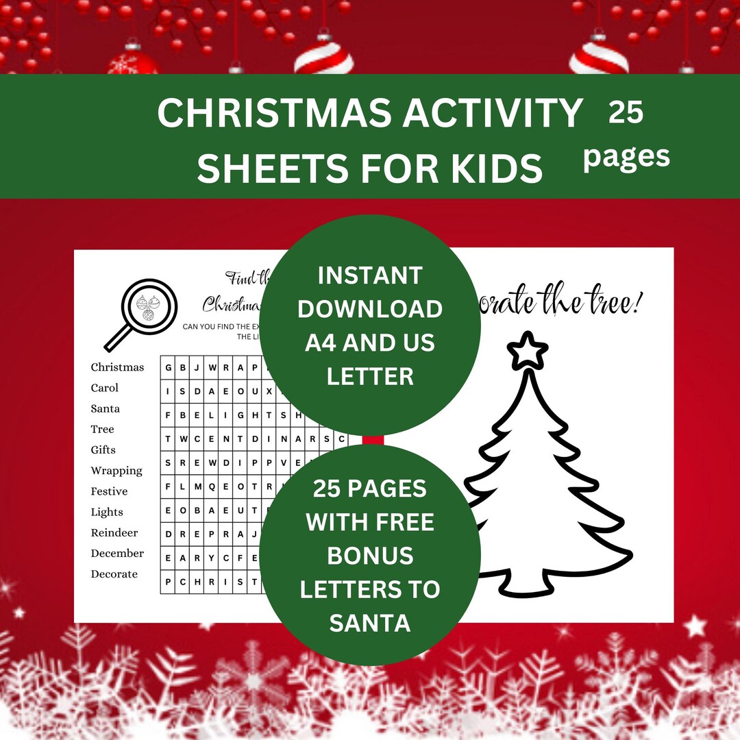 Christmas Activity Book Pages. Letter to Santa. Printable Download for ...