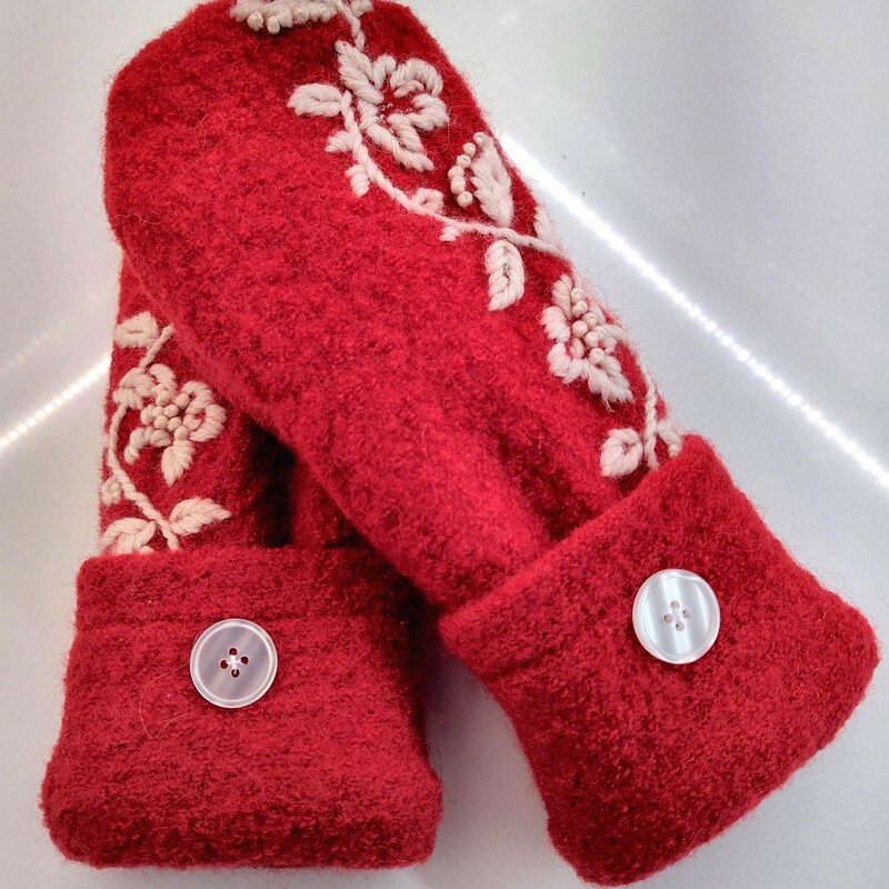 Boiled Wool Sweater Mittens - Etsy