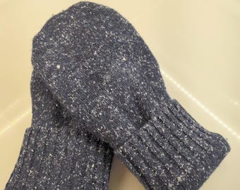 Felted Wool Mittens, Repurposed Sweater, Fleece Lined - Etsy
