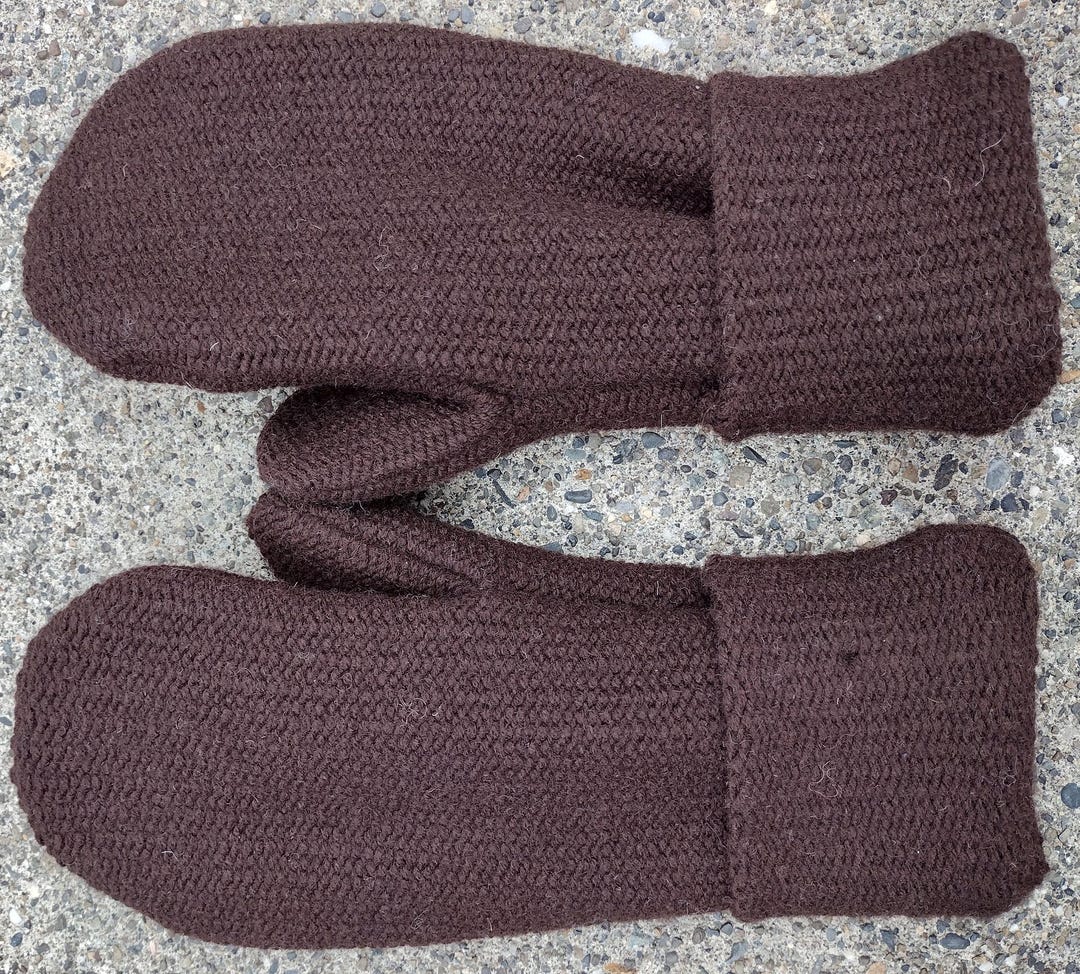 Brown Wool Mittens From an Upcycled Sweater Lightweight Free Shipping ...
