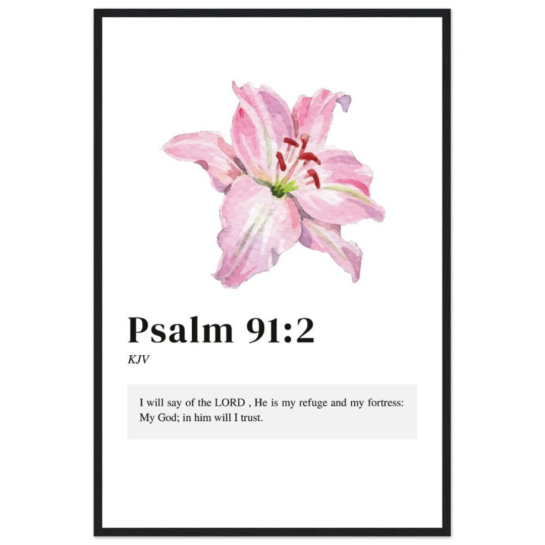 Psalm 91:2 Home Decor Interior Design Christian Verses Premium Matte ...