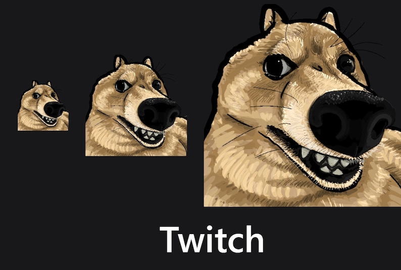 Doge Twitch Emote | Emoji for Streamer's Chats | Gamer | Twitch | Cute ...