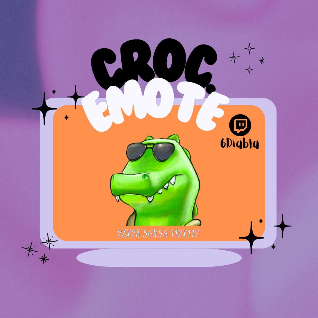 Party Crocodile Twitch Emote | Emoji for Streamer's Chats | Gamer ...