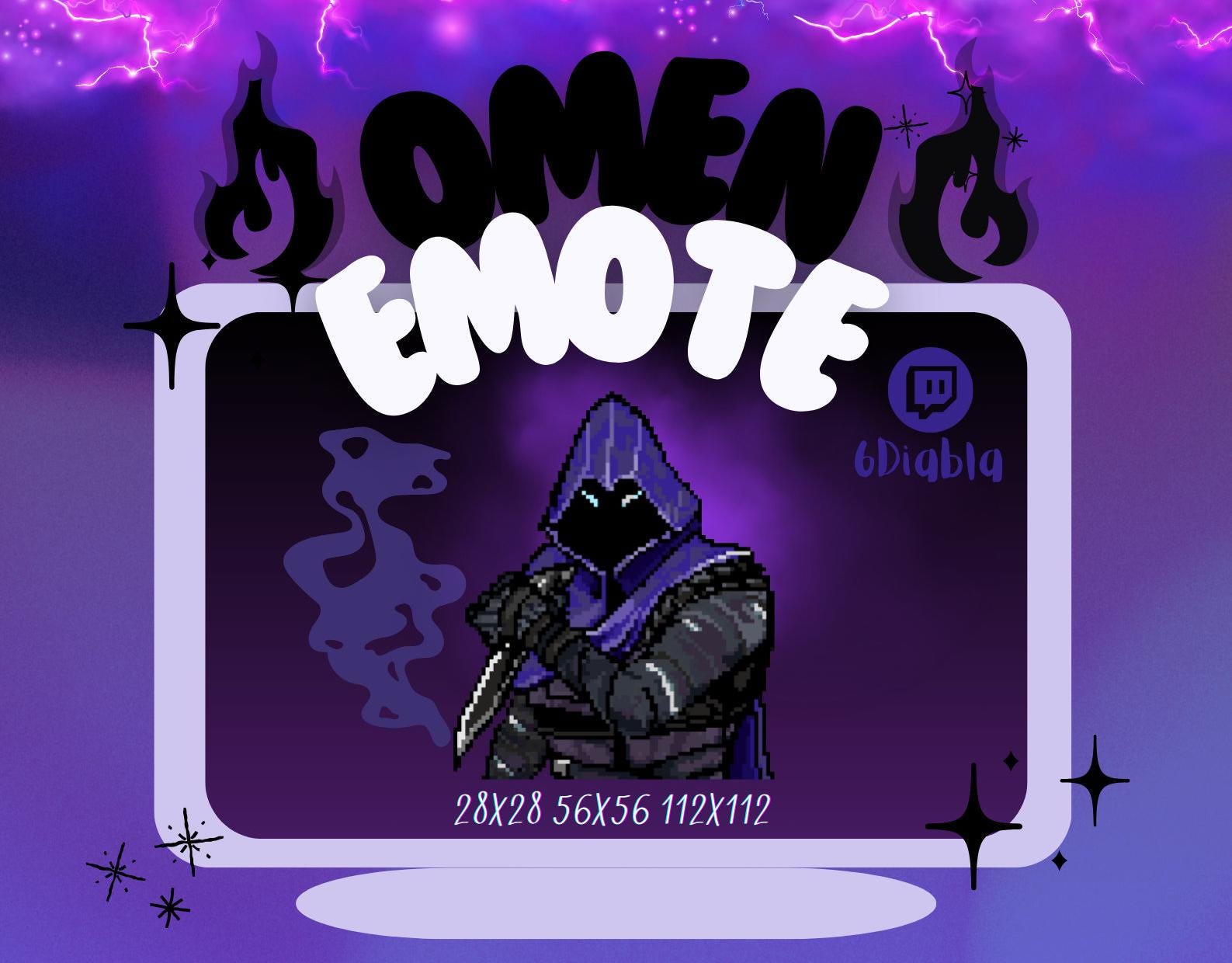 Pixel Omen Twitch Emote Emoji for Streamer's Chats Gamer Twitch Valoran ...