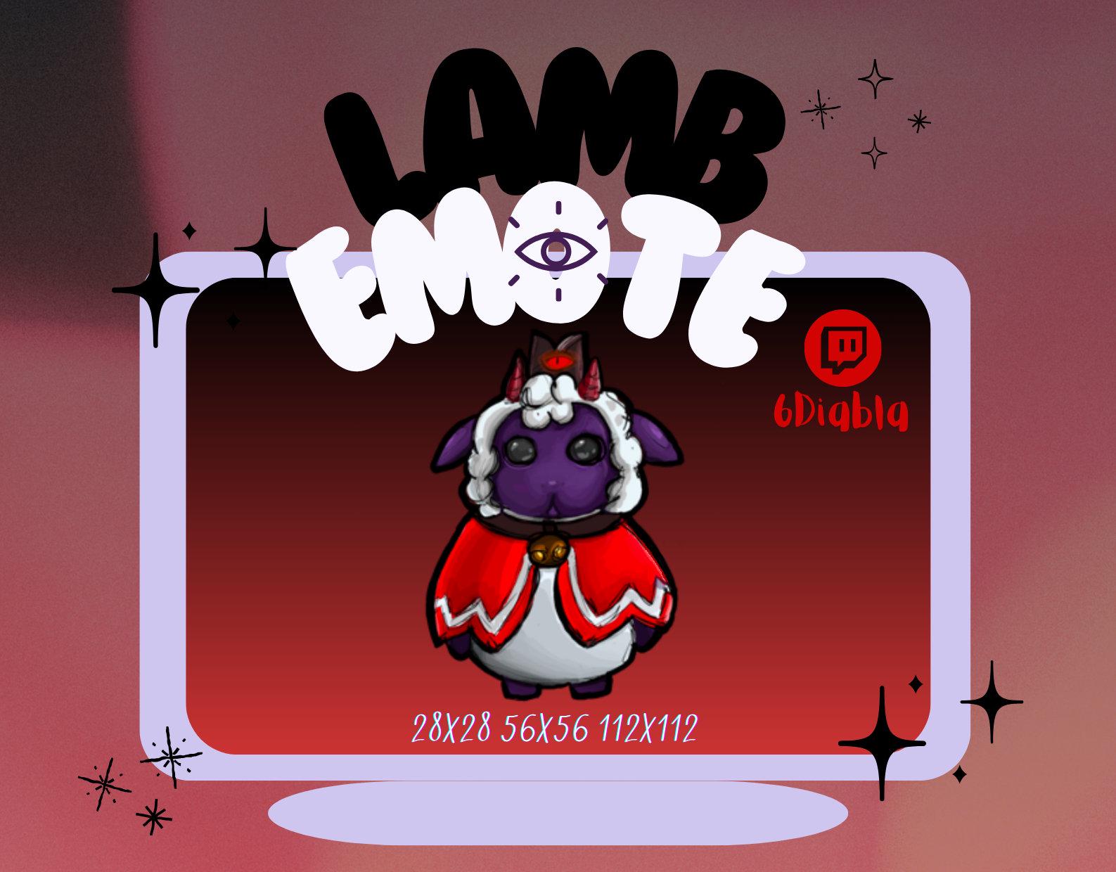 Lamb Twitch Emote | Emoji for Streamer's Chats | Gamer | Twitch | Cute ...
