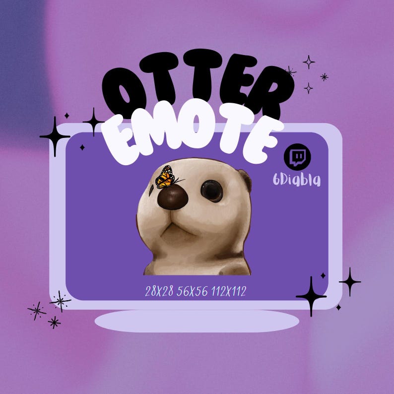 Party Otter Twitch Emote | Emoji for Streamer's Chats | Gamer | Twitch ...