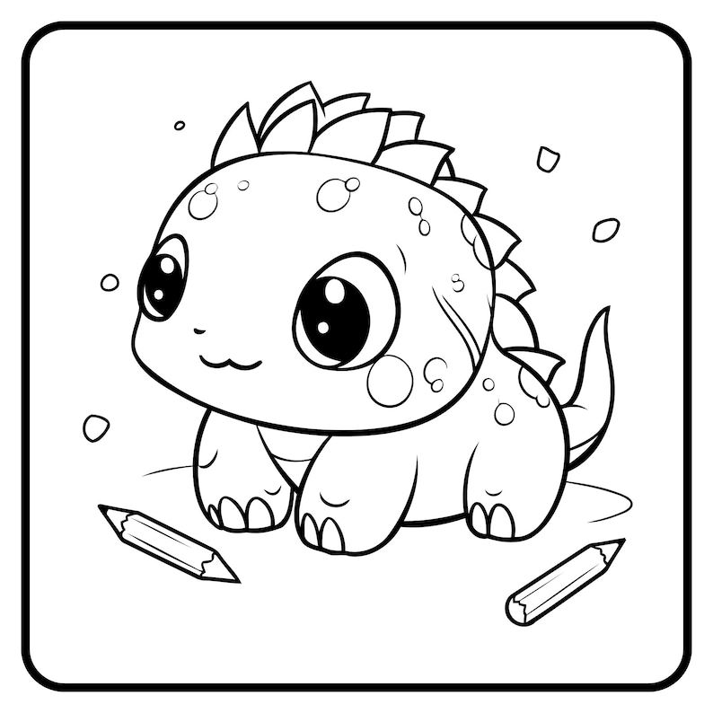 Baby Dinosaurs Coloring Pages Cute Design - Etsy