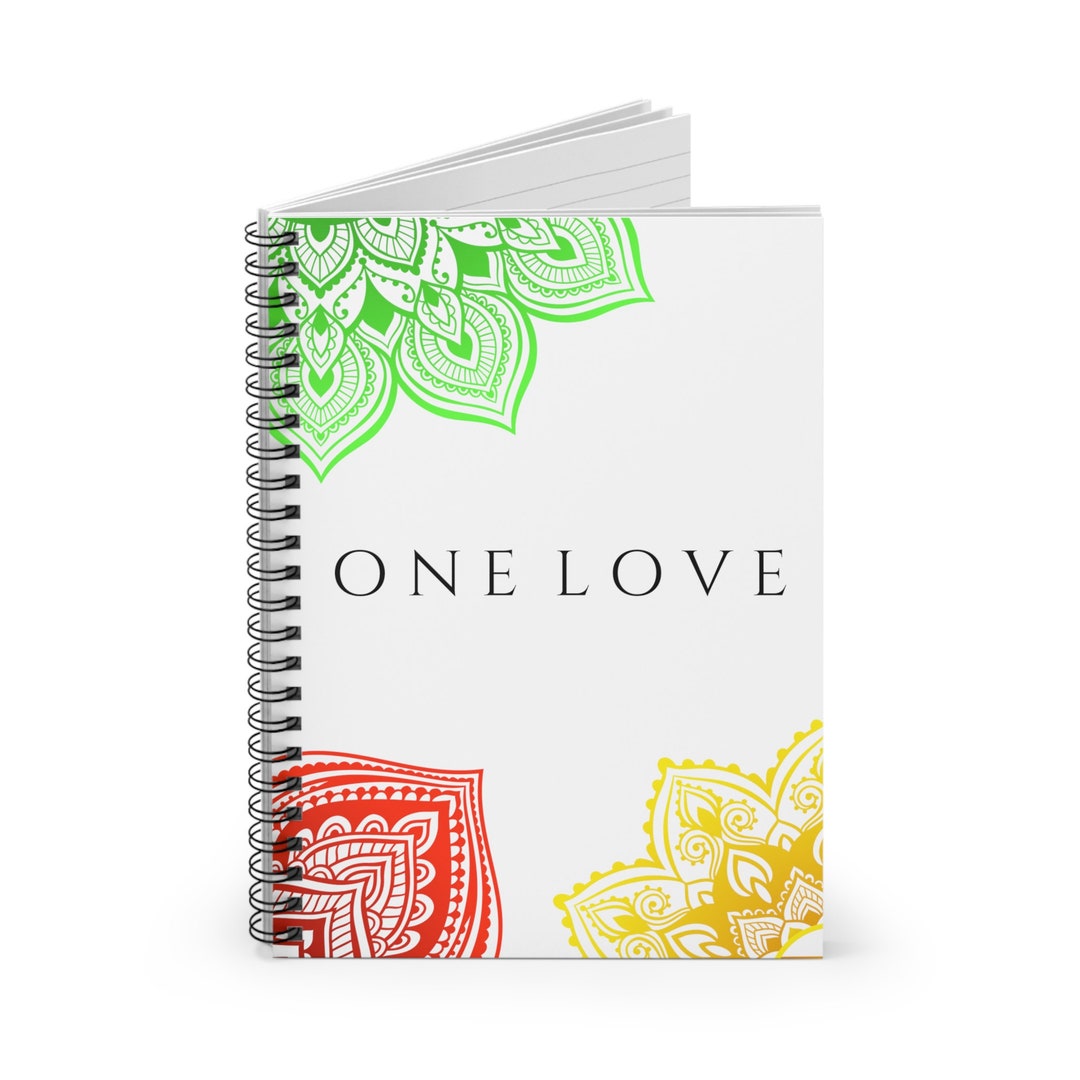 One Love Reggae Mandala Spiral Notebook Ruled Line - Etsy