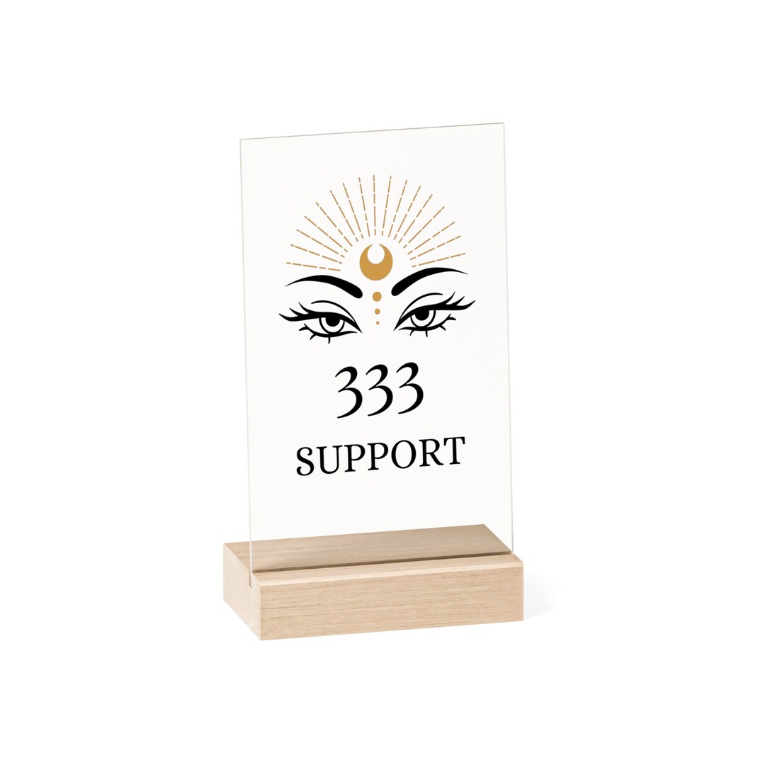 333 Angel Number Acrylic Sign With Wooden Stand - Etsy