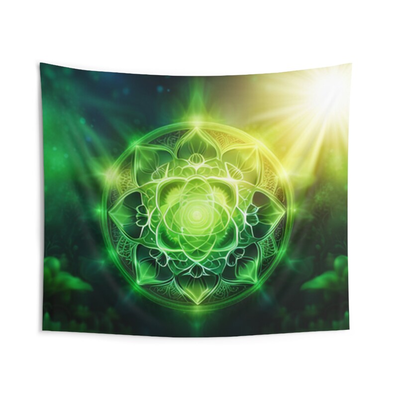 Heart Chakra Sacred Geometry Mandala Indoor Wall Tapestries - Etsy