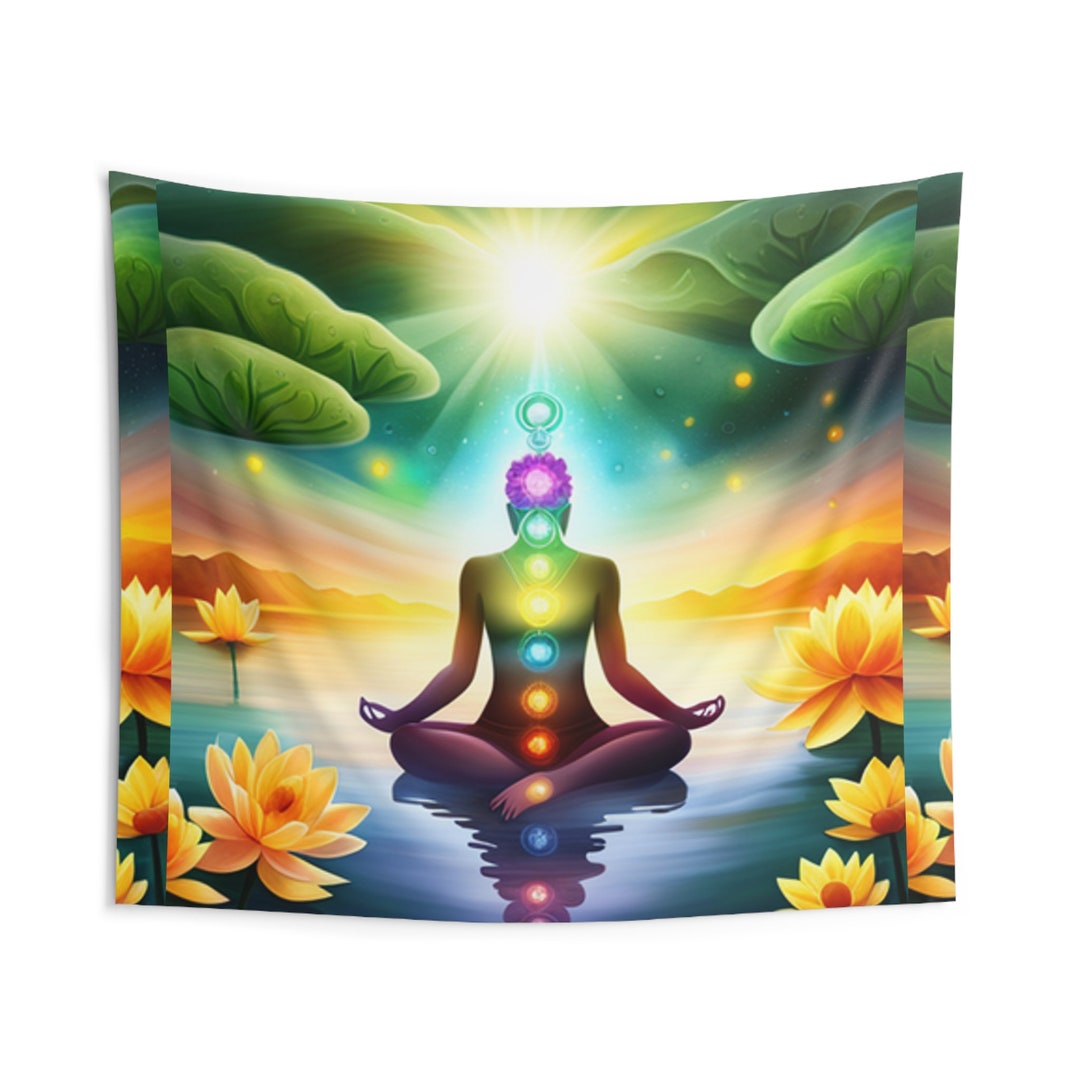 Lotus Flower Chakra Meditation Indoor Wall Tapestries - Etsy