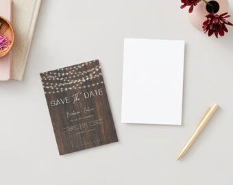 Rustic Save the Date Cards pack of 20 - Etsy UK