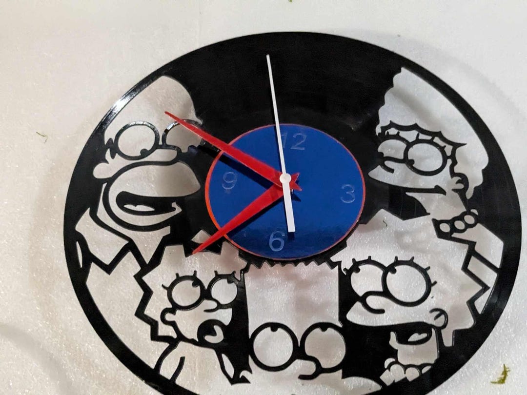 Laser Cut Vinyl Record Clock Simpsons Family, Handmade - Etsy