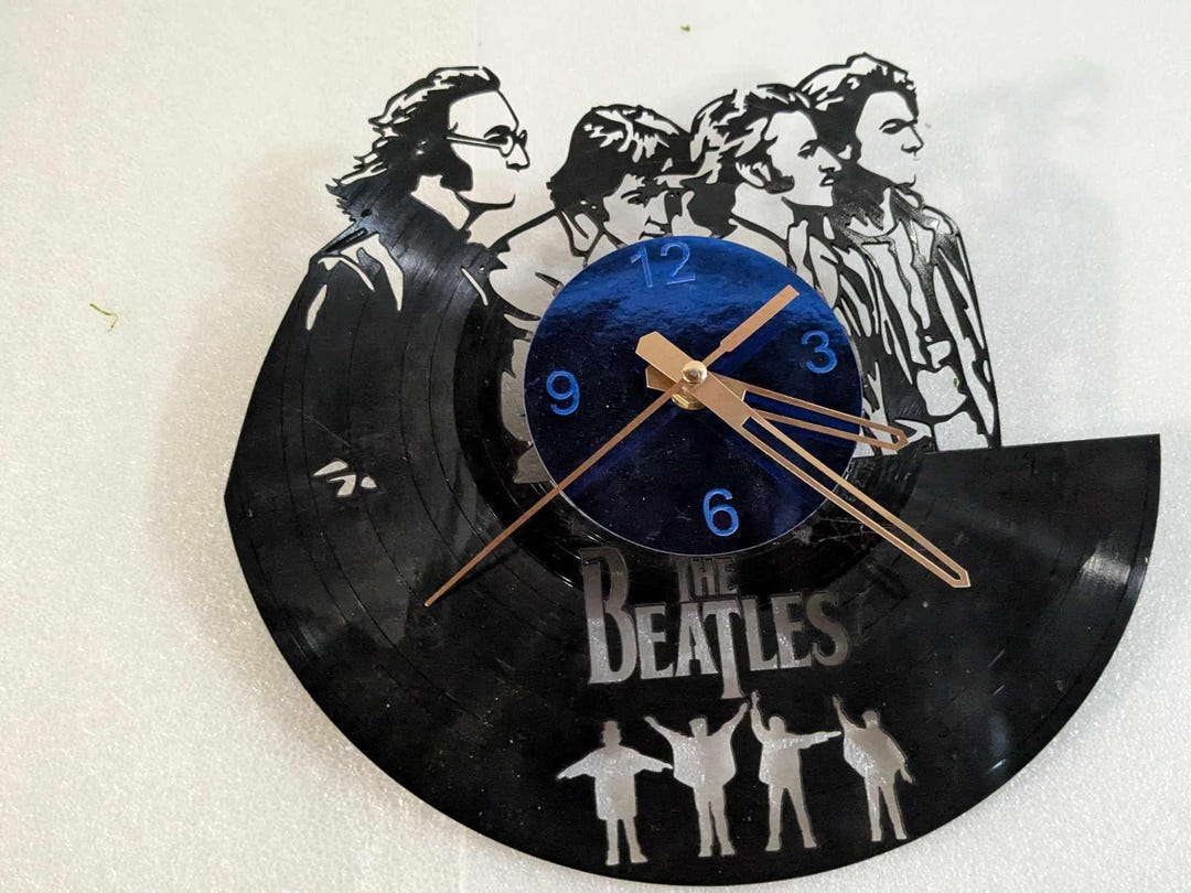 Laser Cut Vinyl Record Clock the Beatles, Handmade - Etsy