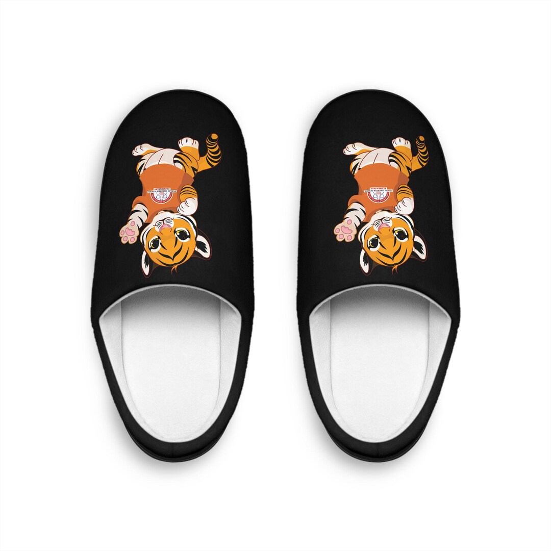 Men's Slippers, Temi the Tiger Mascot Indoor Shoe, School Spirit ...