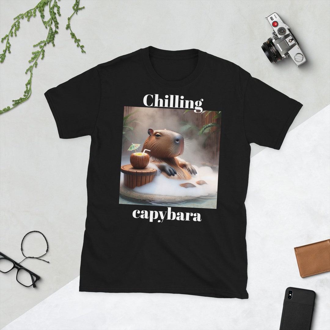 Chilling Capybara Spa Day Tee Relaxing Hot Tub Capybara Graphic T-shirt ...