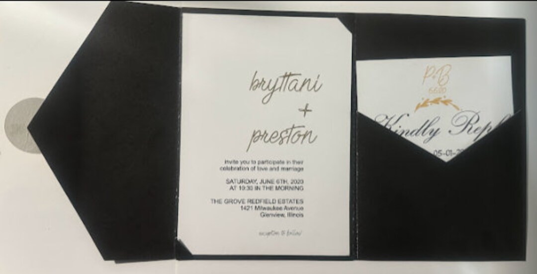 Three Panel Invitation Folder W/ Pocket, Plain Envelope Side SVG File ...