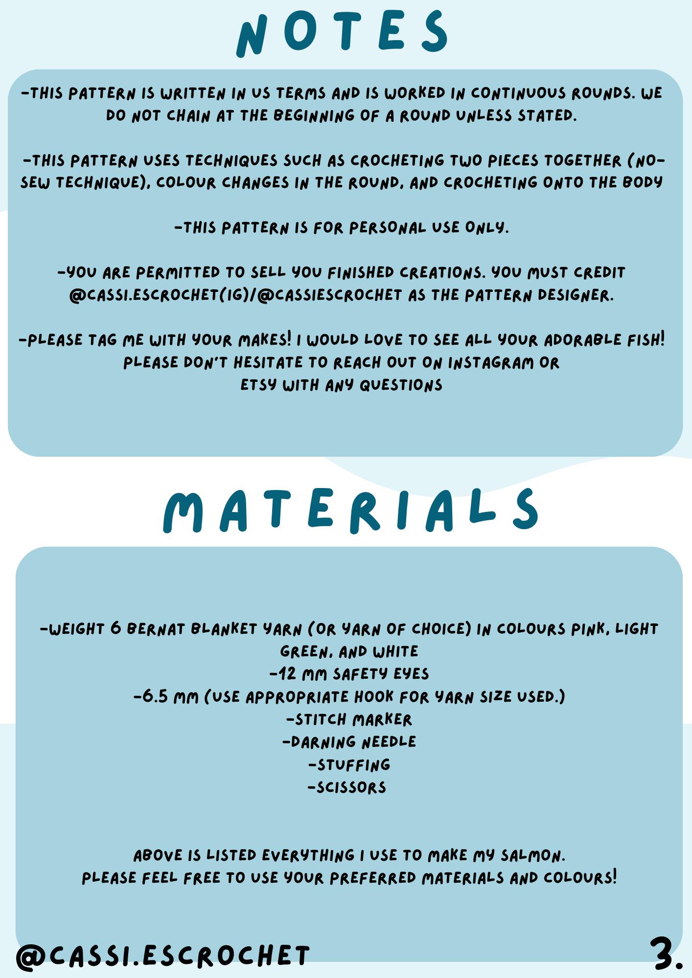 No-sew Crochet Salmon PDF Pattern| Intermediate US Crochet Pattern| DIY ...