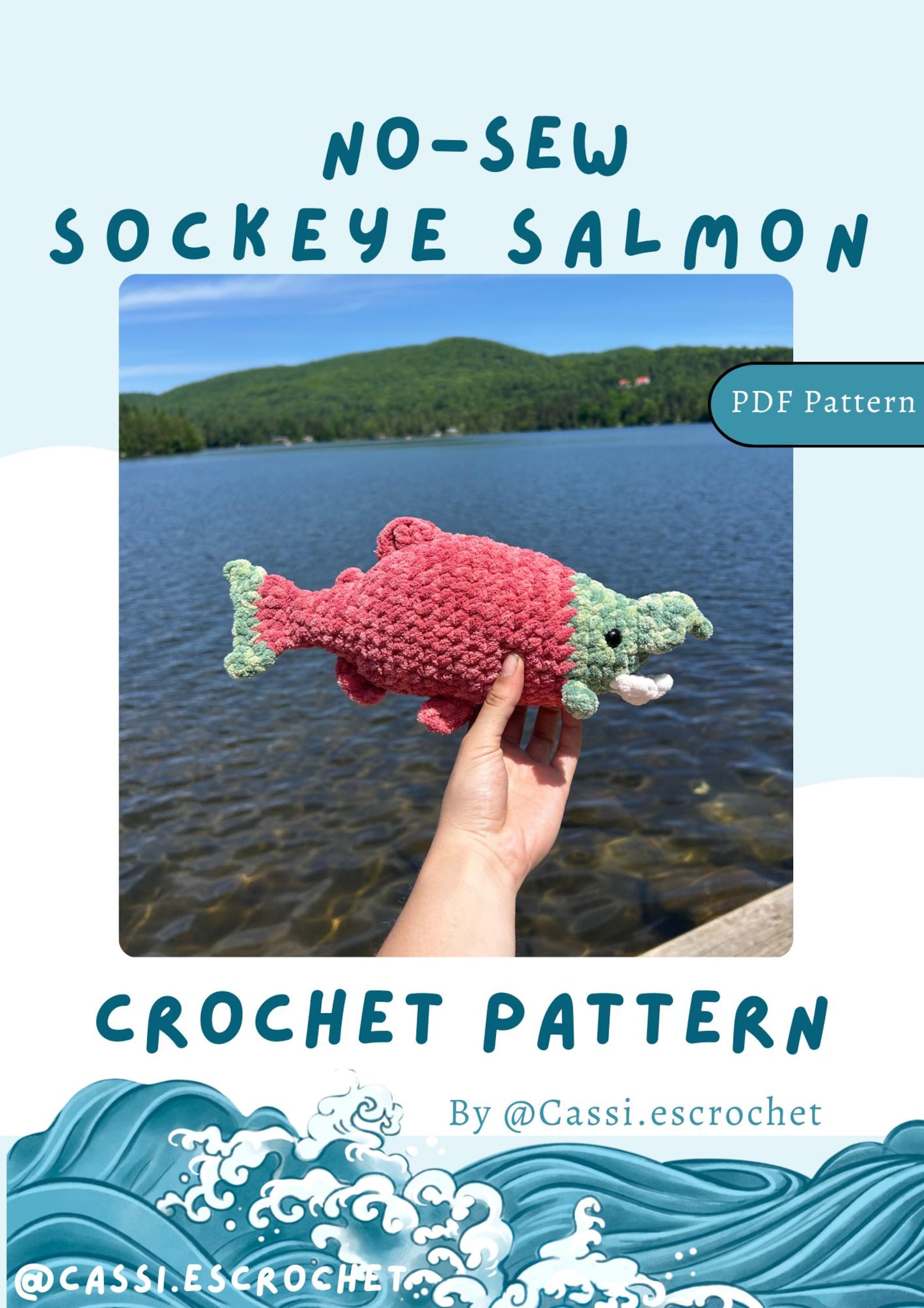 No-sew Crochet Salmon PDF Pattern| Intermediate US Crochet Pattern| DIY ...