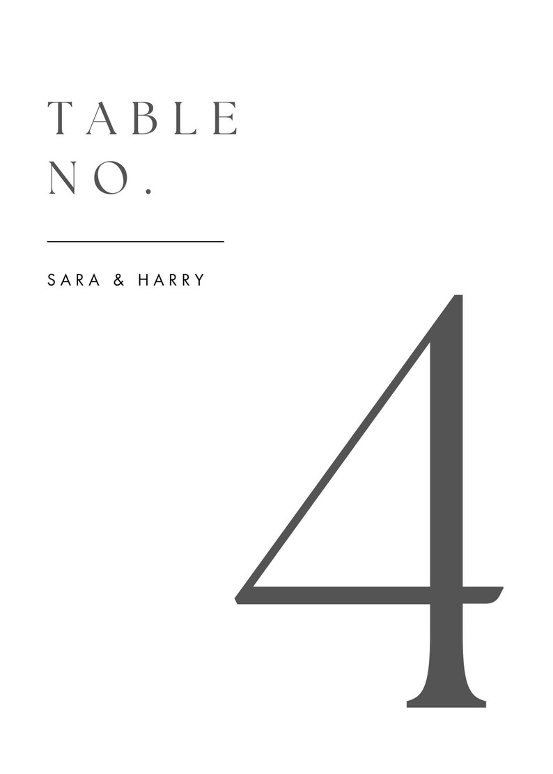 Modern Minimalist Printable Table Numbers Template 5x7 Unlimited ...
