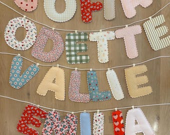 Custom Fabric Name Banner: Baby Shower, Birthday Decor - Etsy