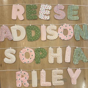 Custom Quilted Baby Name Banner: Nursery Decor - Etsy