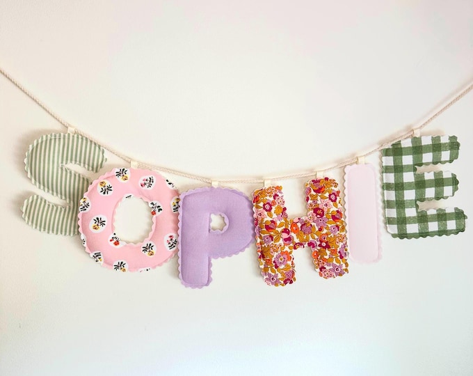 Custom Quilted Baby Name Banner: Nursery Decor - Etsy