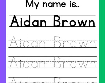 Learn Your Name Mat, Personalised Trace Your Name, Preschool Writing ...
