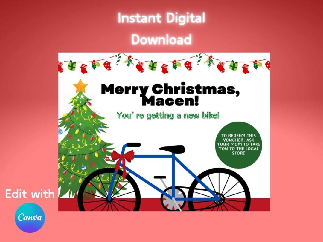 Editable Christmas Gift Voucher Template (instant Digital Download) - Etsy