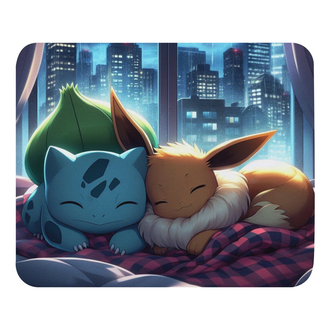Gaming Mouse Pad Pokemon Eevee and Bulbasaur - Etsy