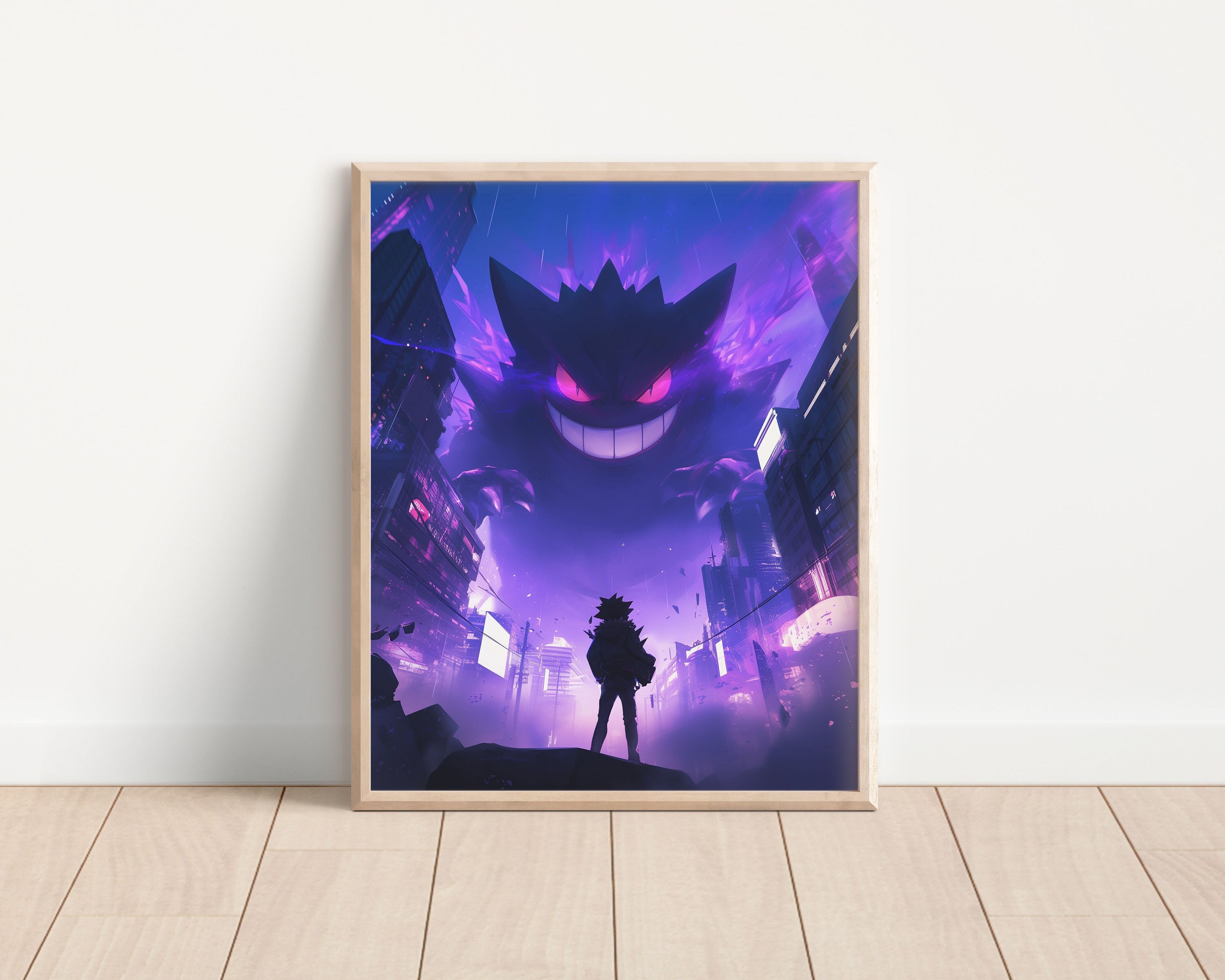 Gengar Vs Pokemon Trainer Art Poster, Video Game Art, Pokemon Fanart ...