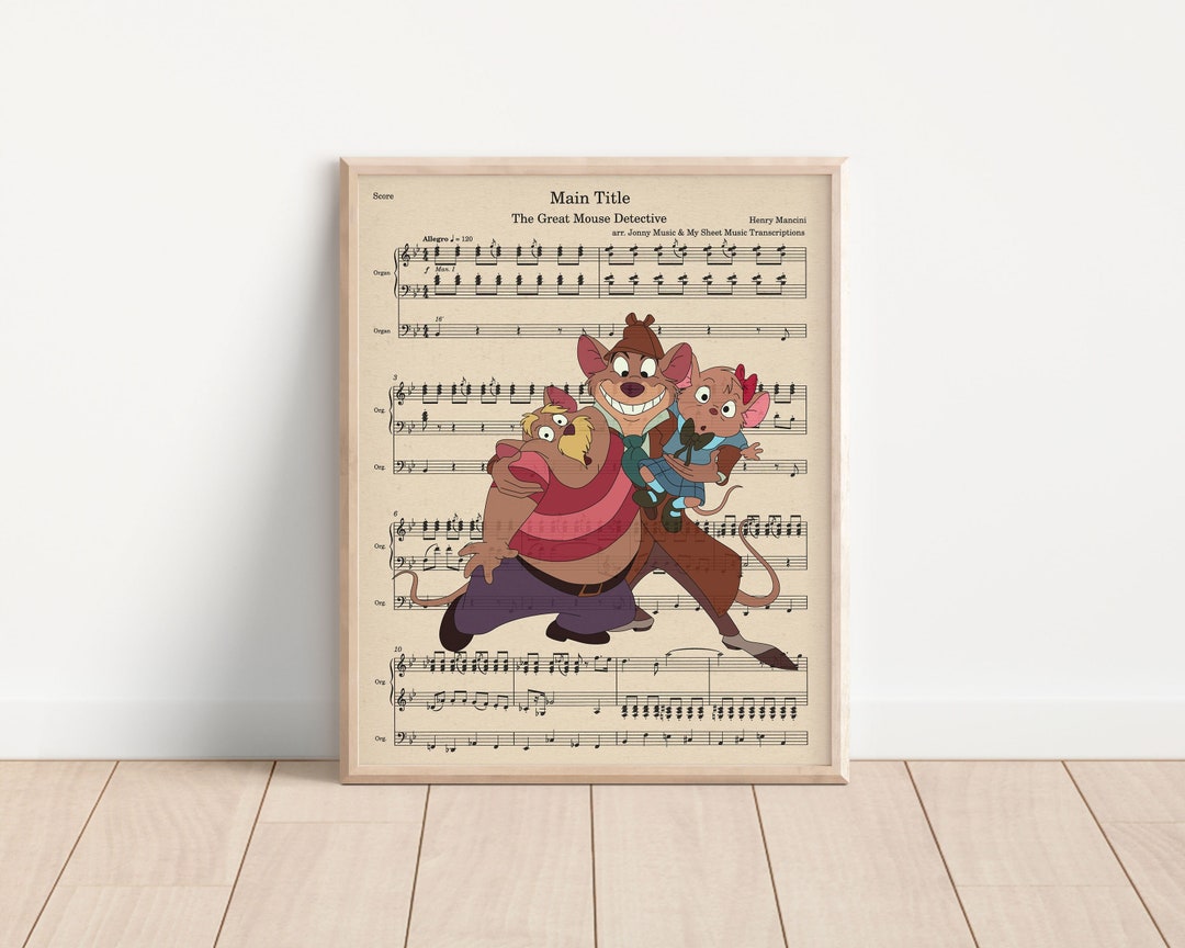 The Great Mouse Detective Themed Music Art Print, Home Decor Art ...
