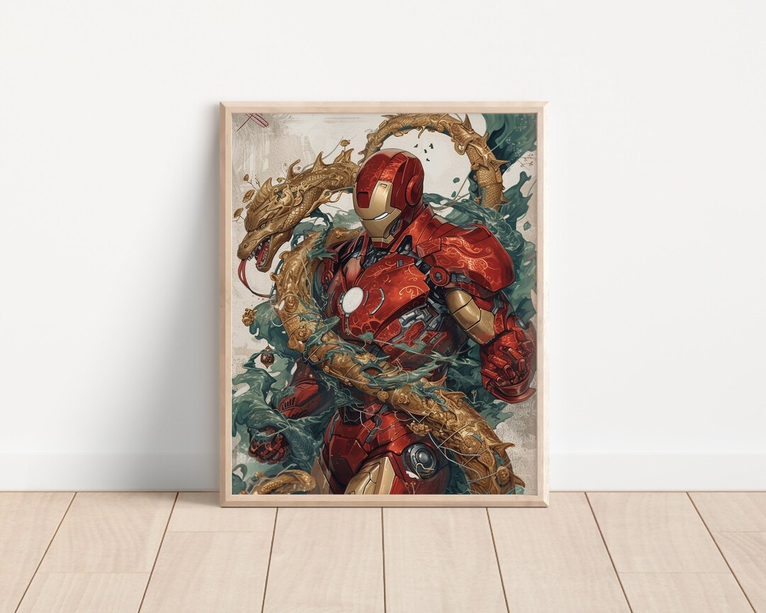 Ironman Japanese Tapestry Art Print, Super Hero Art Print, Movie Art ...